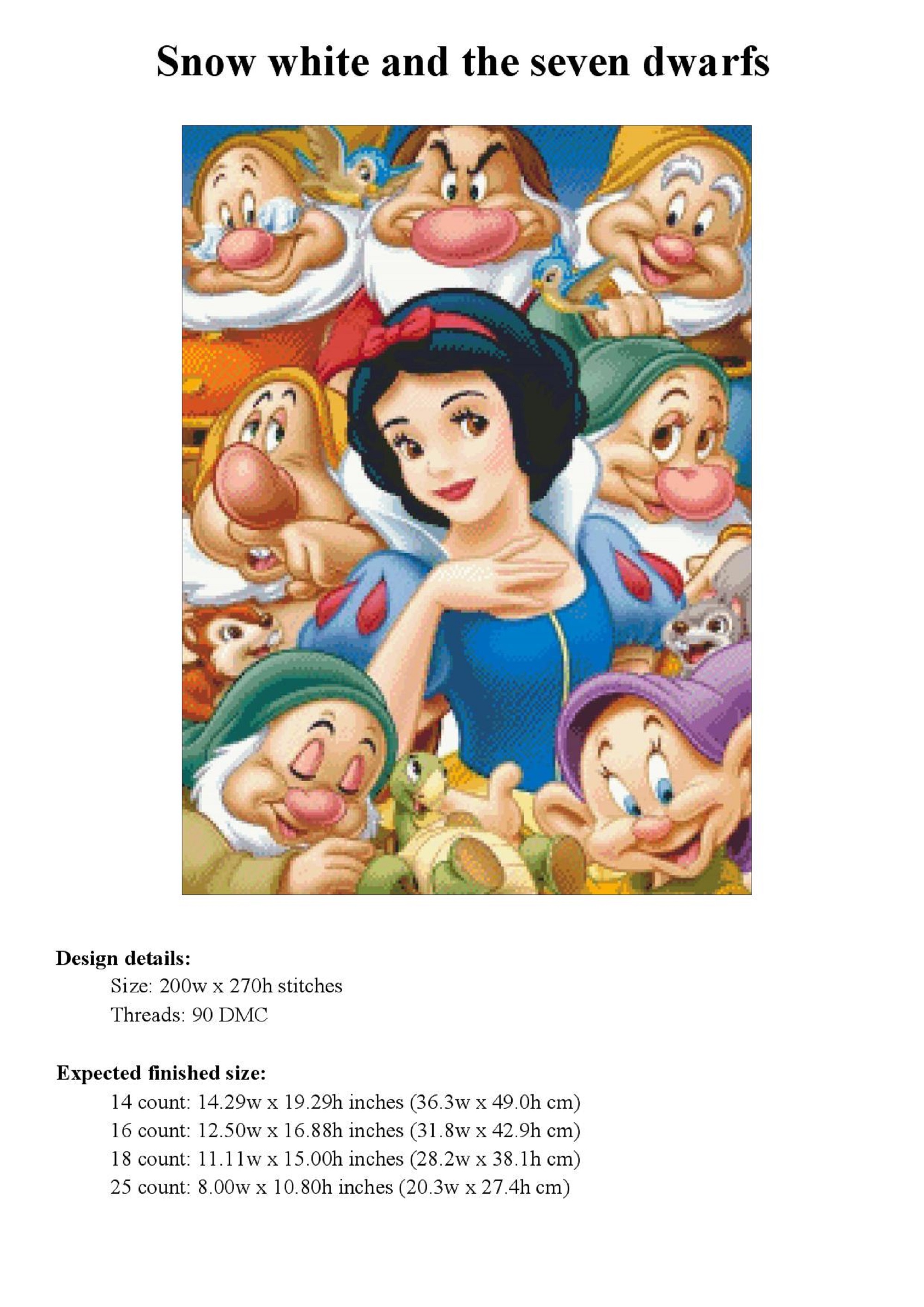 Snow White Cross Stitch Pattern / Disney Cross Stitch Patter - Inspire ...