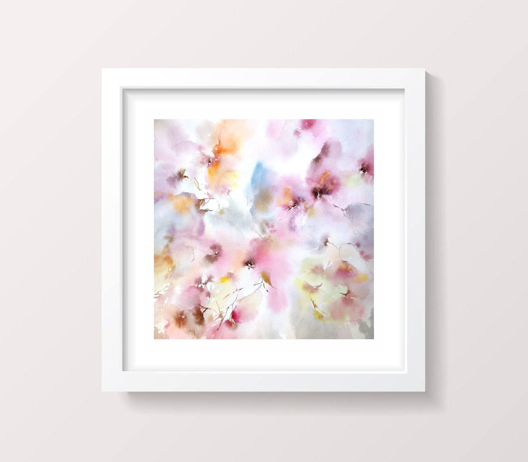 Pastel color floral wall art Original floral painting Waterc - Inspire ...