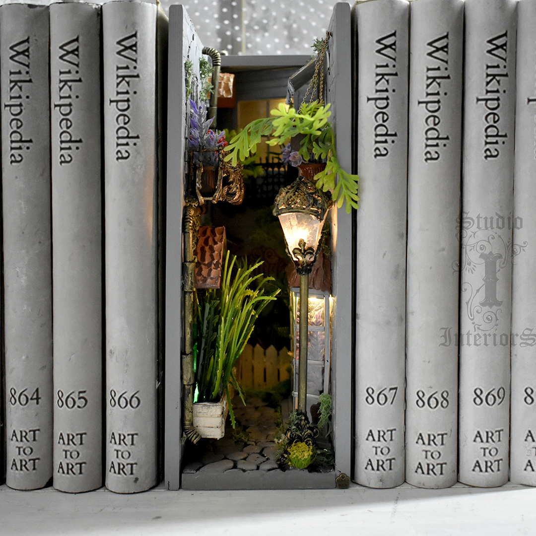 Book Nook Europe Street Miniature, Insert Between Books, Miniature ...