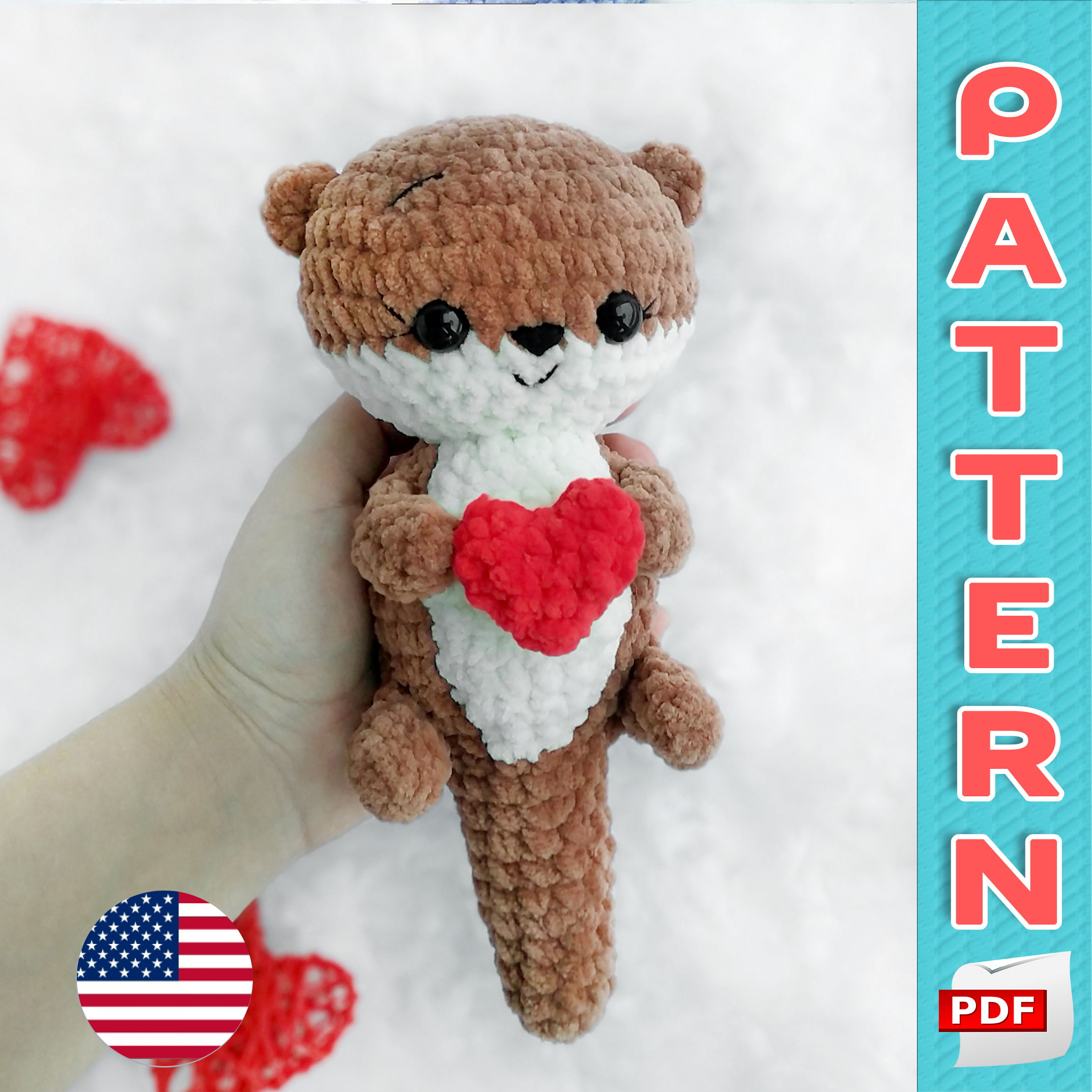 OTTER CROCHET PATTERN, VALENTINE'S DAY GIFT - Inspire Uplift