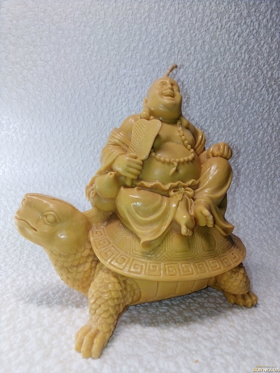 Candle figurine. Buddha on a turtle. - Inspire Uplift