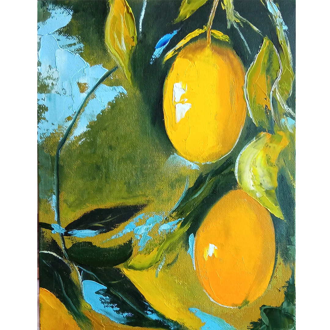 Lemon Painting Citrus Wall Art Lemons Original Art Small Pai - Inspire ...
