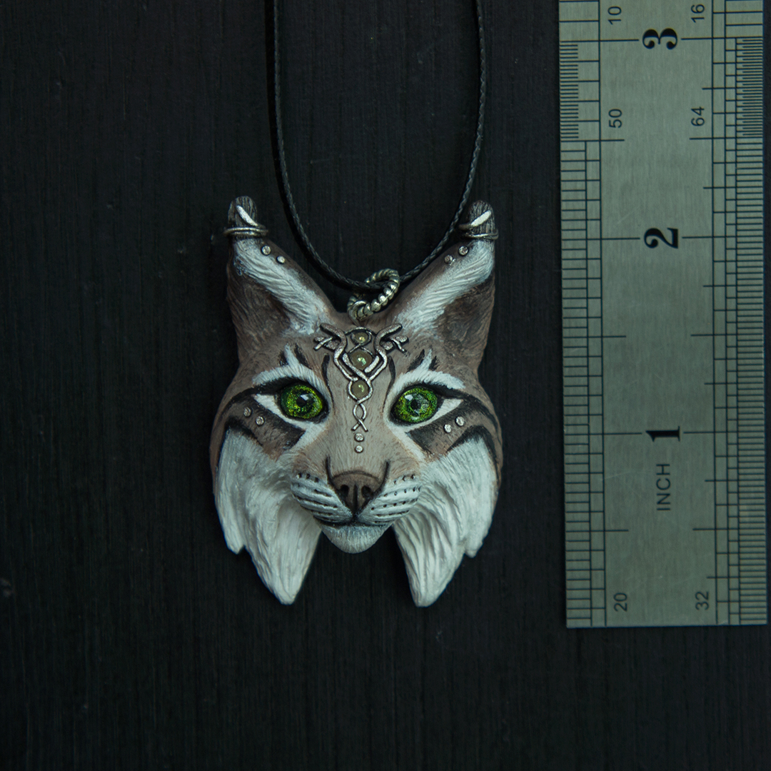 Fantasy cat Lynx trot bobcat wildcat pendant forest cat neck - Inspire ...