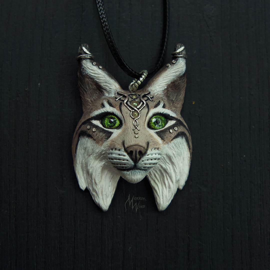 Fantasy cat Lynx trot bobcat wildcat pendant forest cat neck - Inspire ...