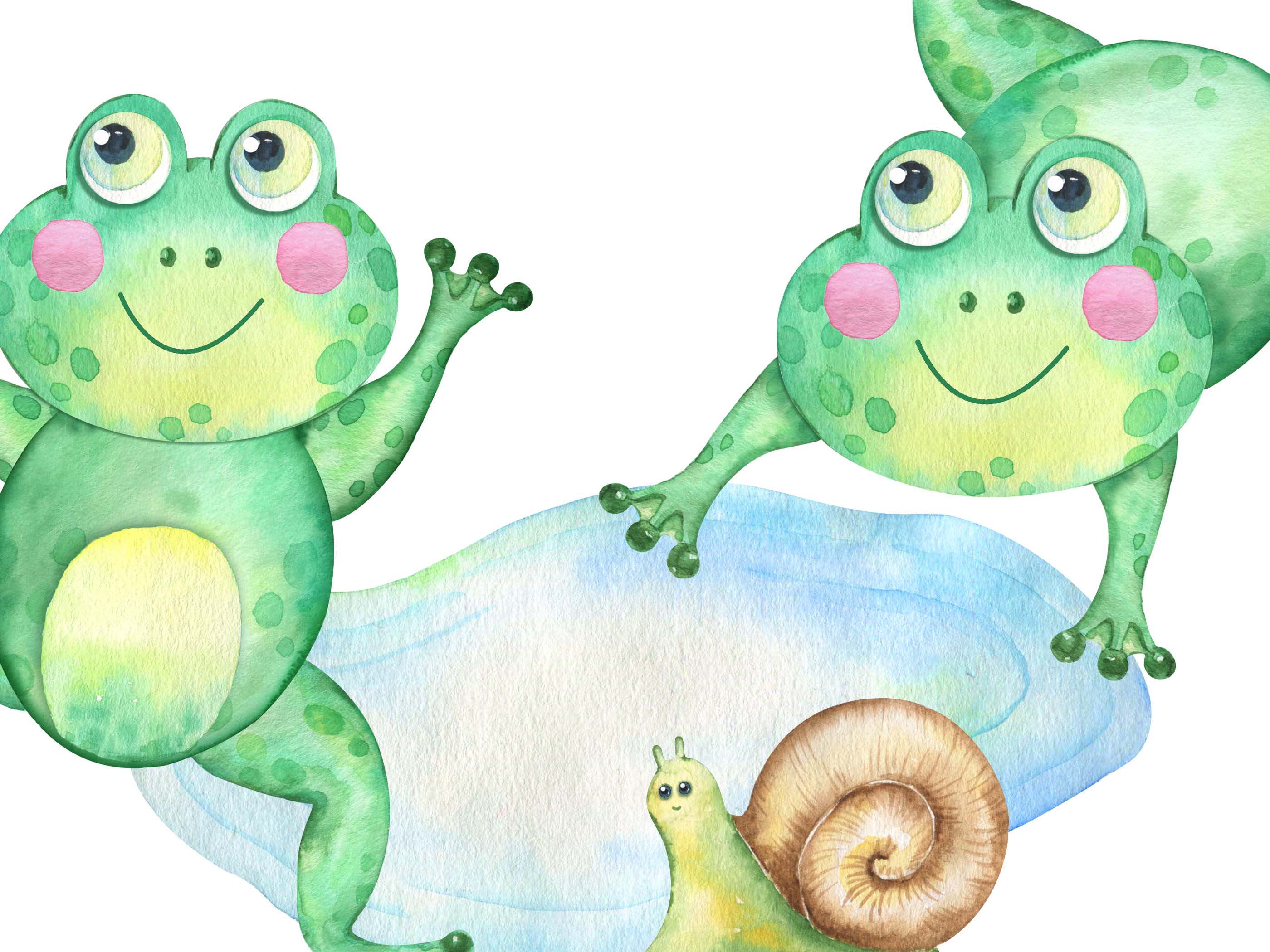 Watercolor Frogs clipart funny frog set clip art - Inspire Uplift