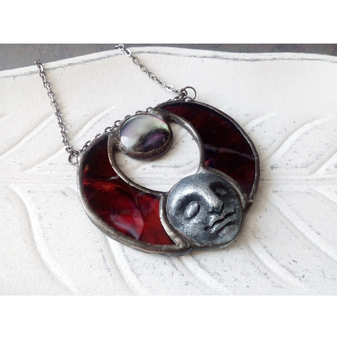 Moon crescent necklace, blood moon necklace, black lilith, | Inspire Uplift