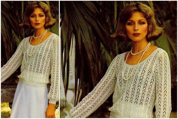 Digital | Vintage Crochet Pattern Long Sleeve Blouse | Fash | Inspire ...