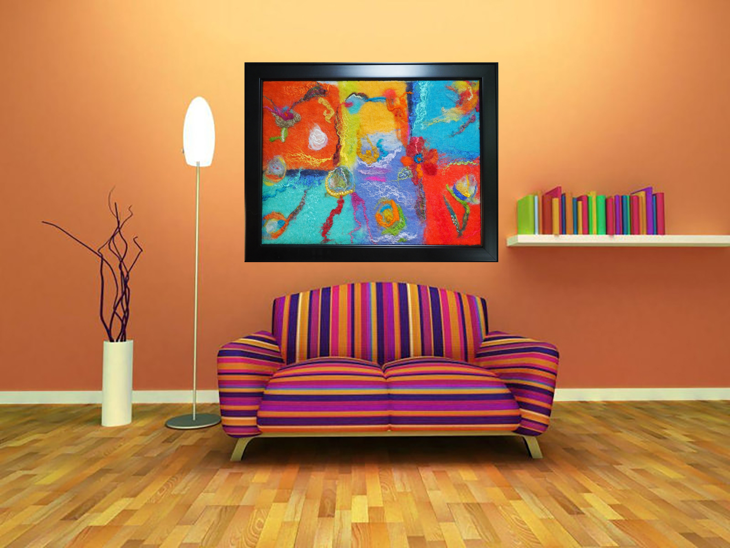 Wall art, Modern Wool Painting, Felt Art Original felted pai - Inspire ...