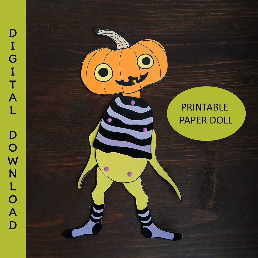 Printable paper doll, Halloween pumpkin home decor, Paper au | Inspire ...