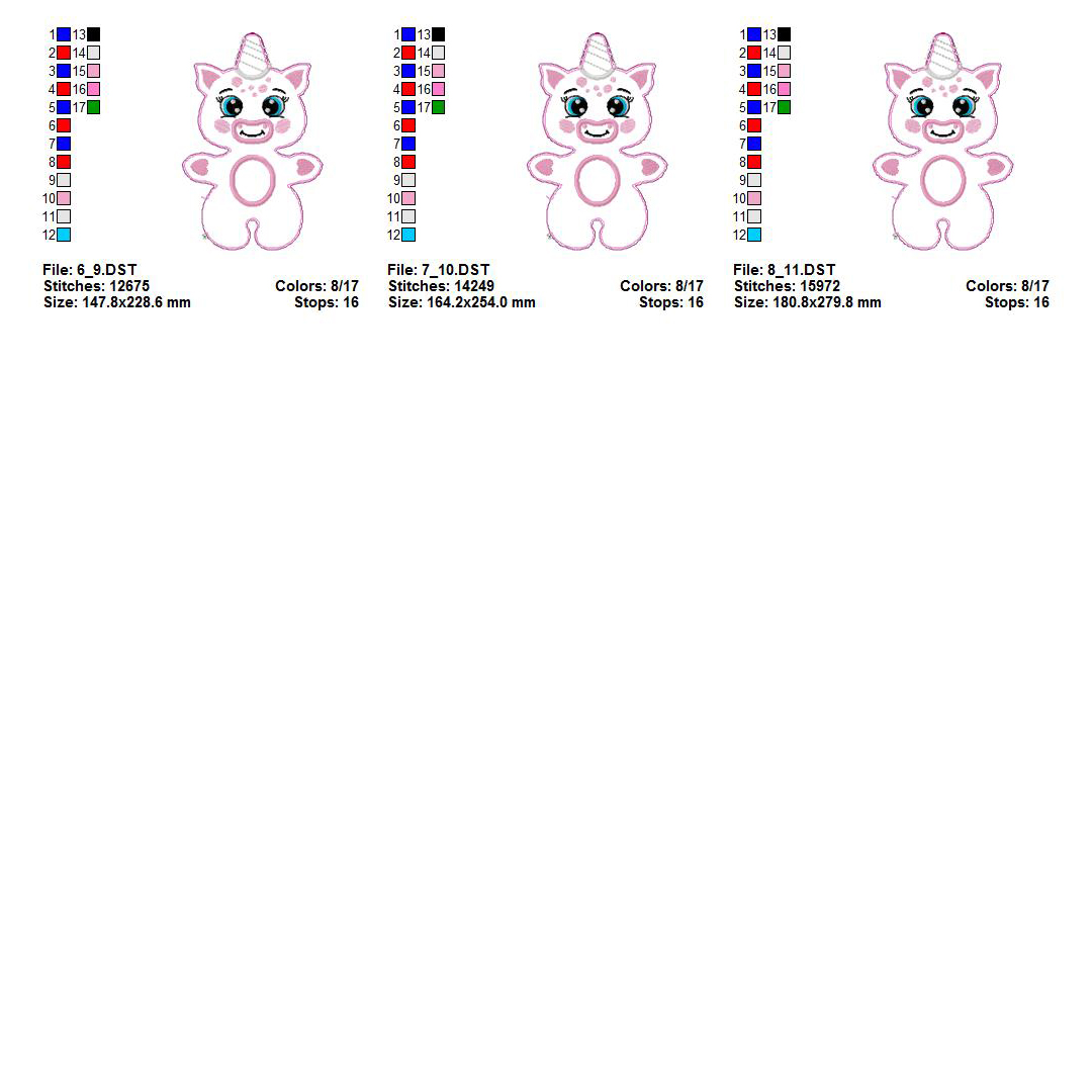 Unicorn Toy Stuffed ITH Pattern Machine embroidery design - Inspire Uplift