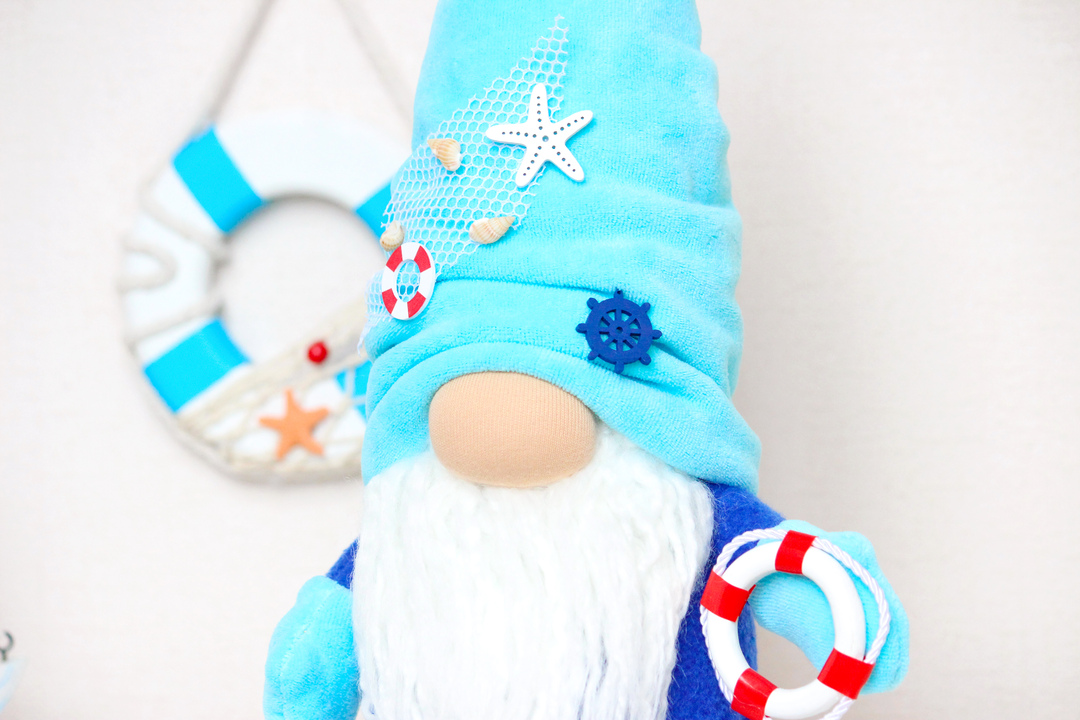 Ocean Blue Gnome with nautical life ring / Beach decor for n - Inspire ...