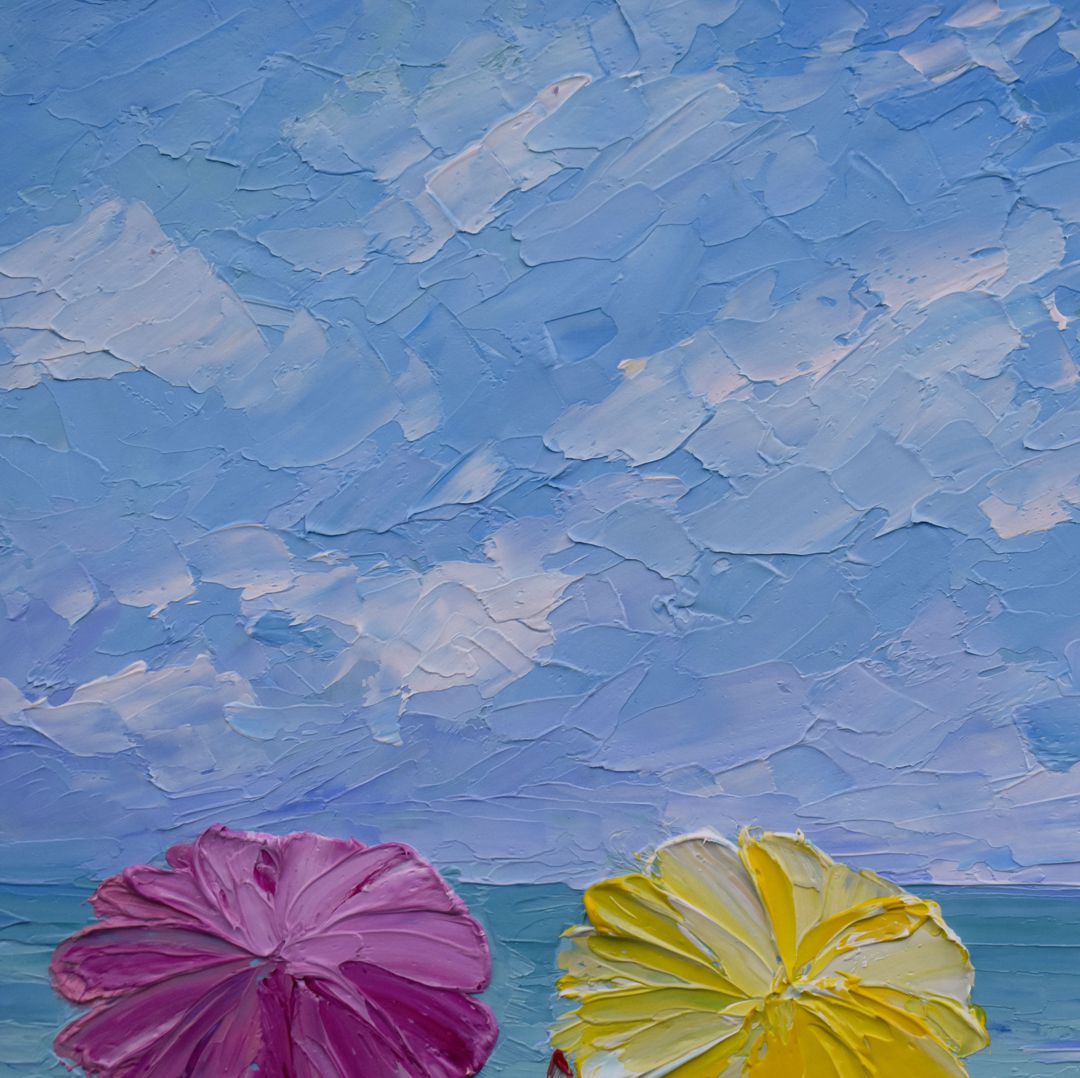 Two Girls Painting Original art Two Sisters Painting Seascap - Inspire ...