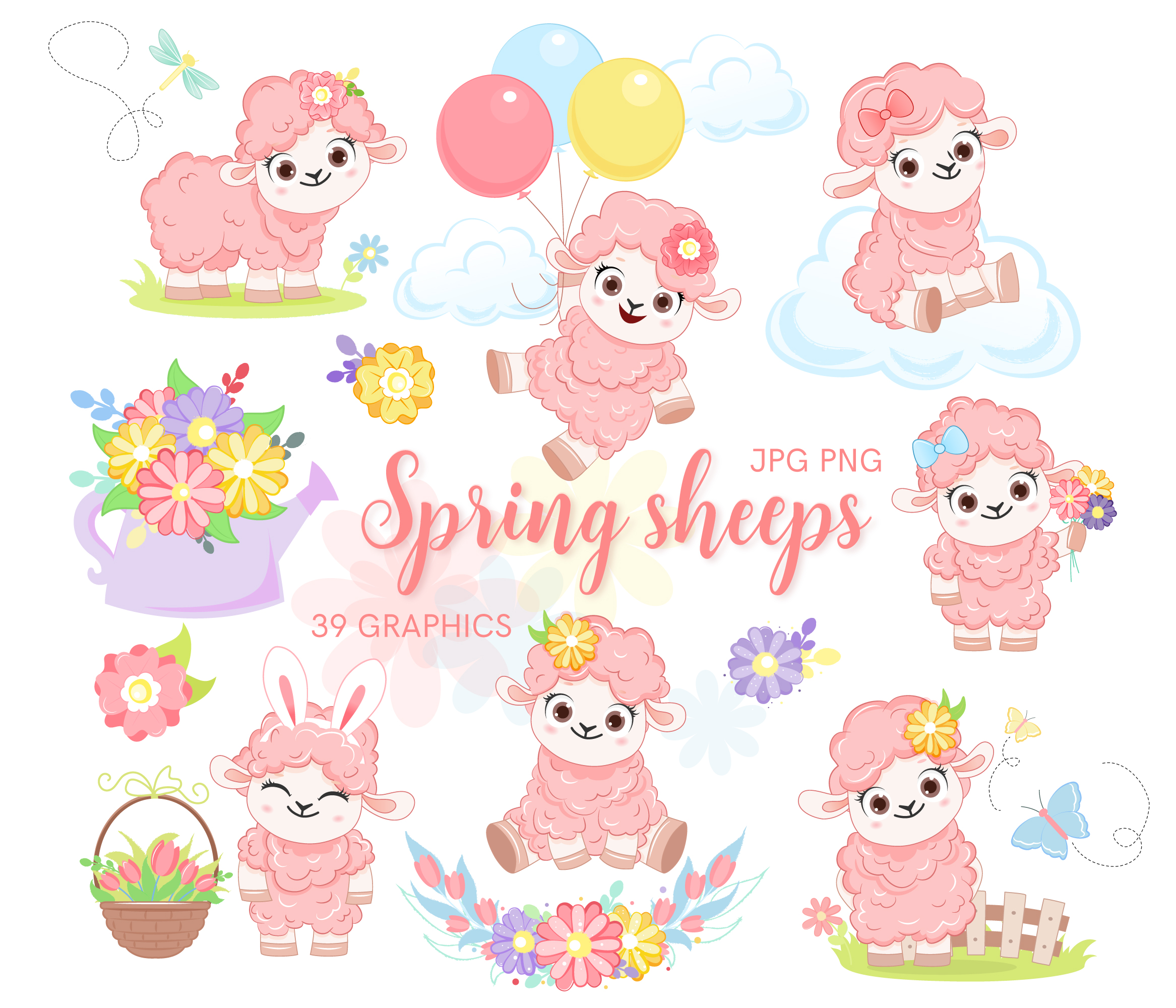 Cute sheeps PNG, Easter sheep clip art | Inspire Uplift