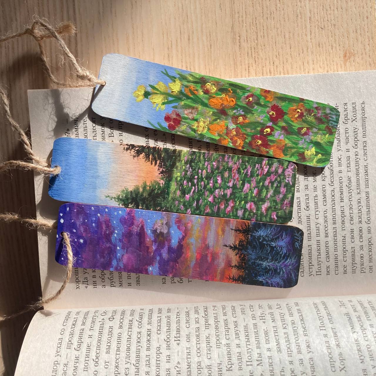 Hand Painted Bookmark, Gouache Painting On Wood, Night Sky A - Inspire ...