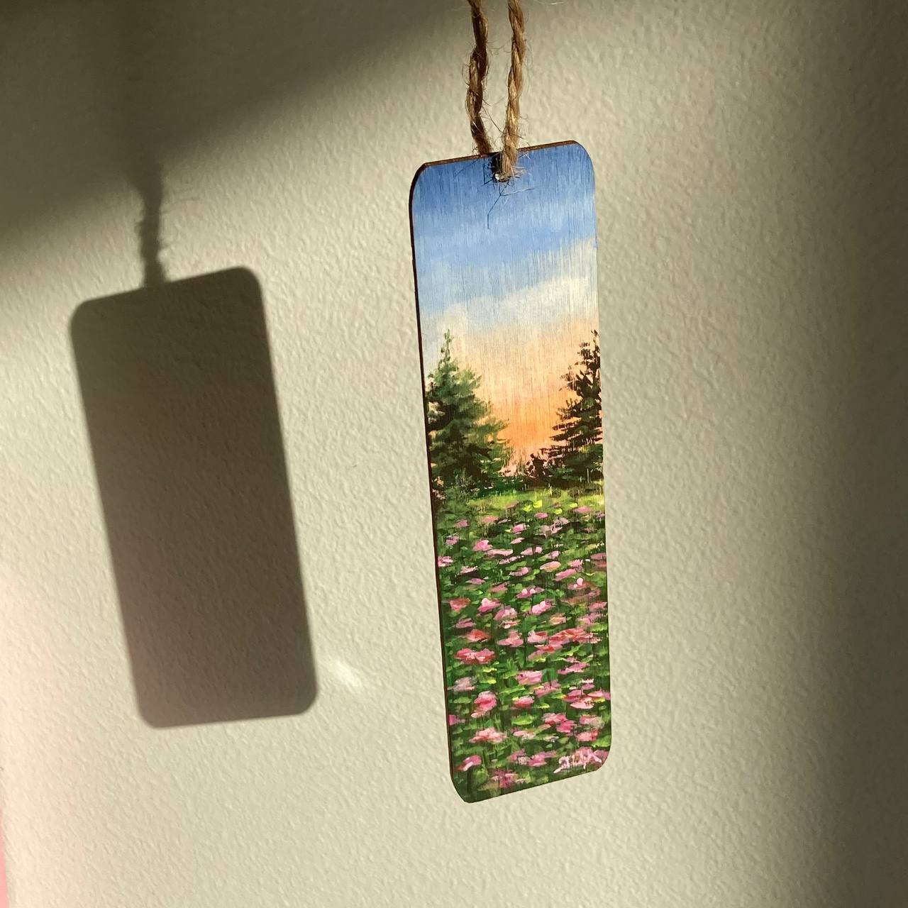 Hand Painted Bookmark, Gouache Painting On Wood, Forest Art, - Inspire ...
