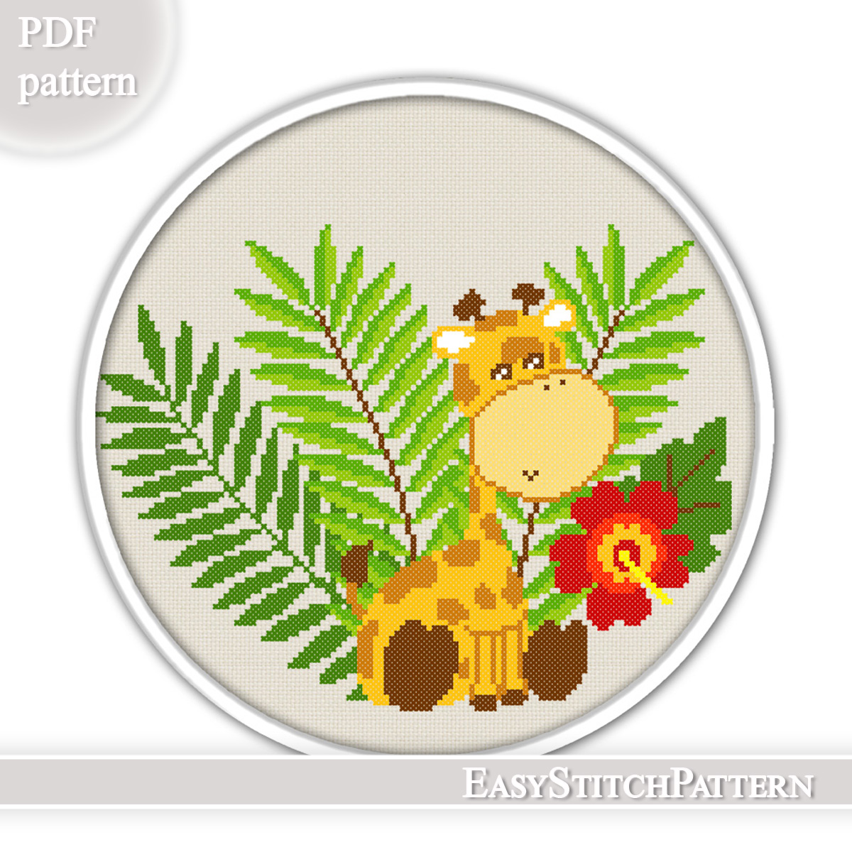 Little giraffe Cross Stitch Pattern. Baby Cross Stitch | Inspire Uplift