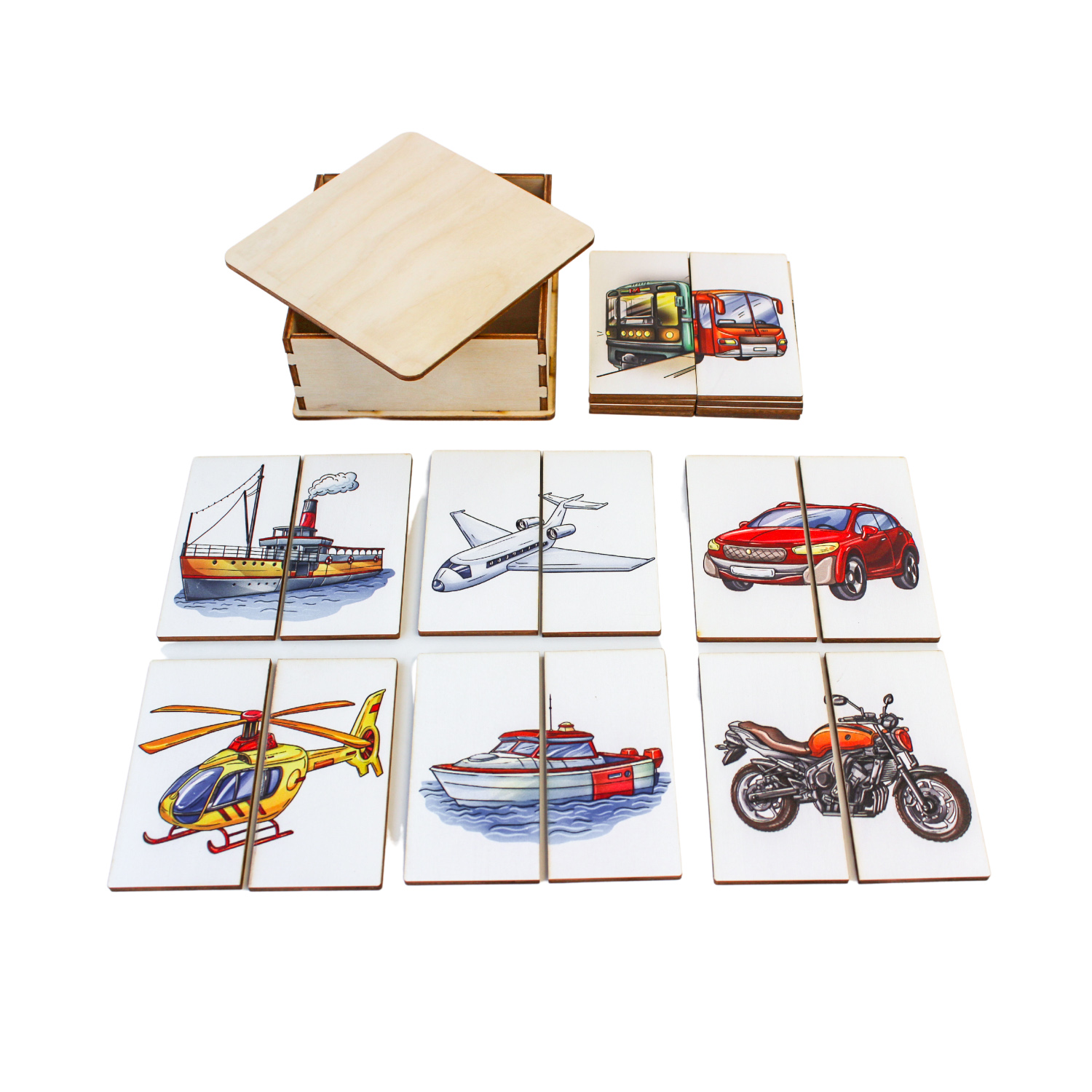 Montessori Puzzle - transport, Wooden toddler Toys - Inspire Uplift