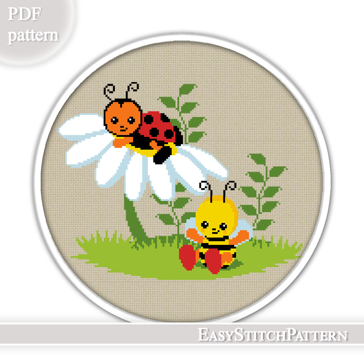 Little Insects cross stitch pattern. Nursery cross stitch | Inspire Uplift