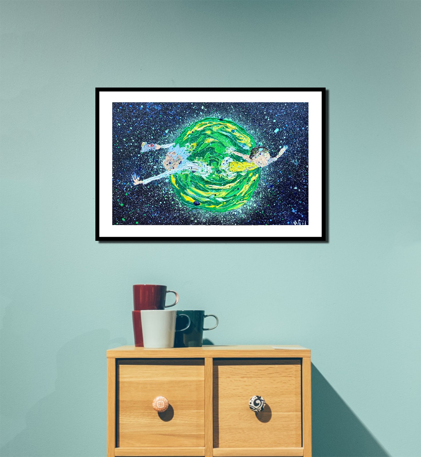 Rick and Morty Original Abstract Wall Art, Rick and Morty Or - Inspire ...