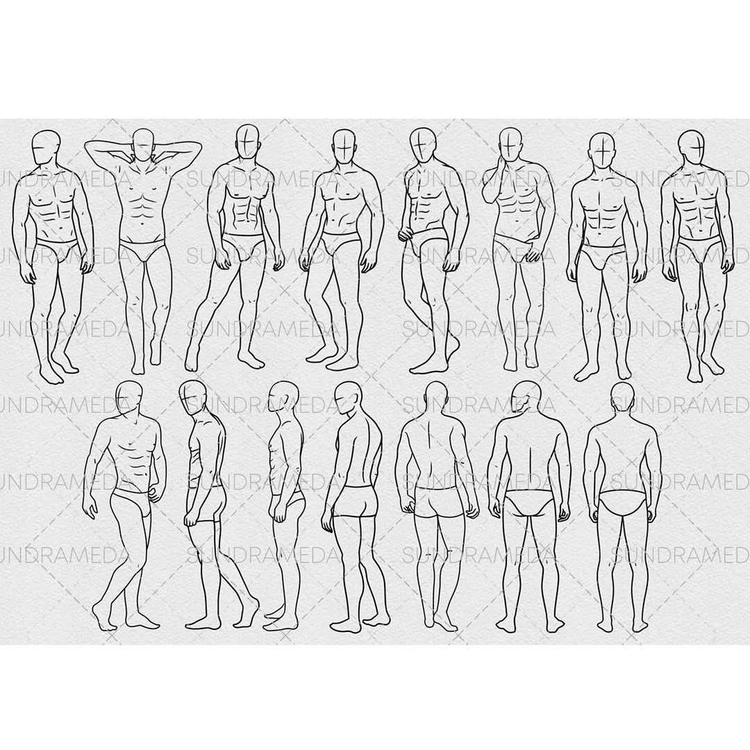 45 Men Body Poses Procreate Brushes - Inspire Uplift