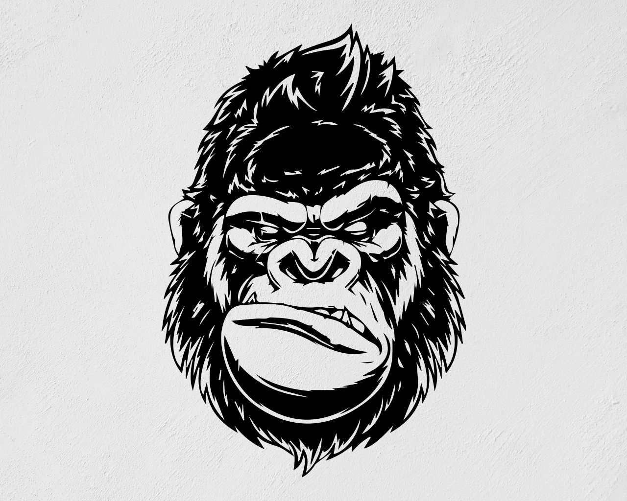 Angry Gorilla Face, A Wild Animal, Gorilla Head, Car Sticker - Inspire ...