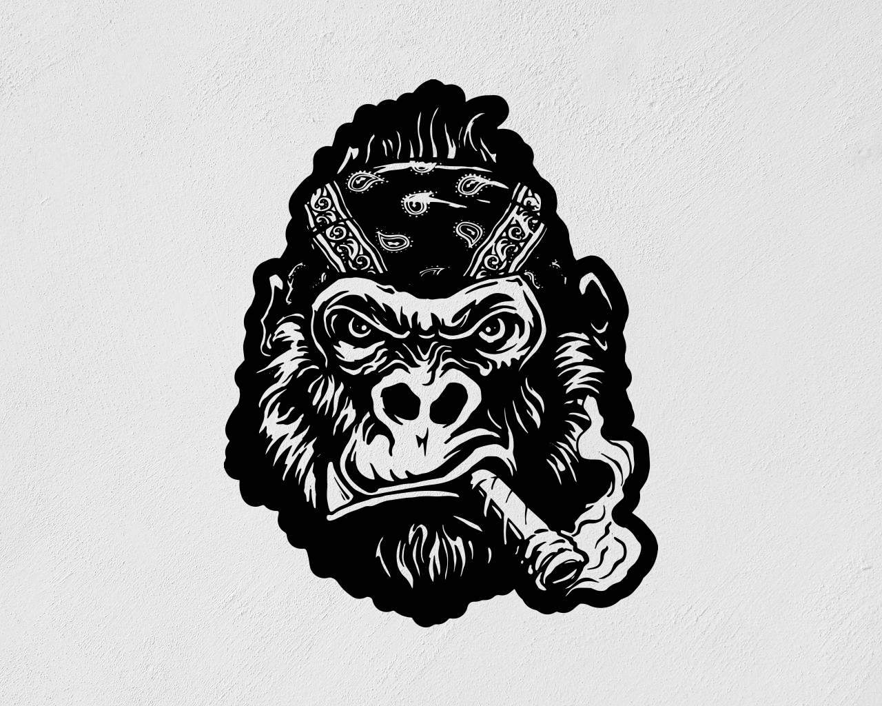 Angry Gorilla Face, A Wild Animal, Gorilla Head, Car Sticker - Inspire ...
