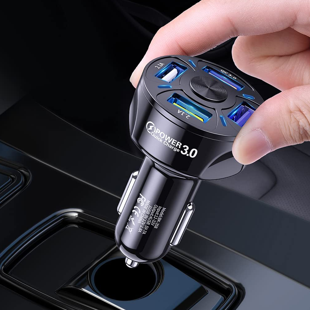 Portable & Secure 4 Port USB Car Charger - Inspire Uplift