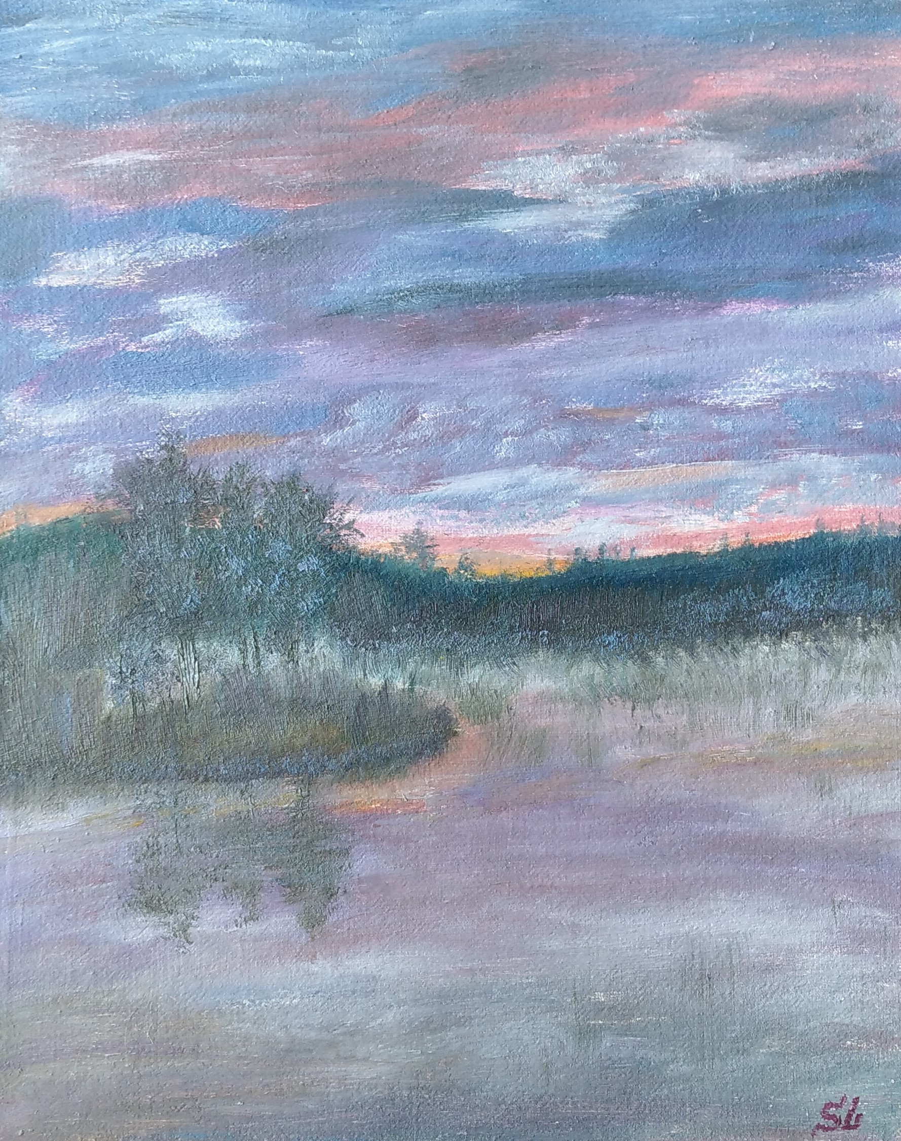 Nature of the North Oil Painting Original Art Sunset River W - Inspire ...