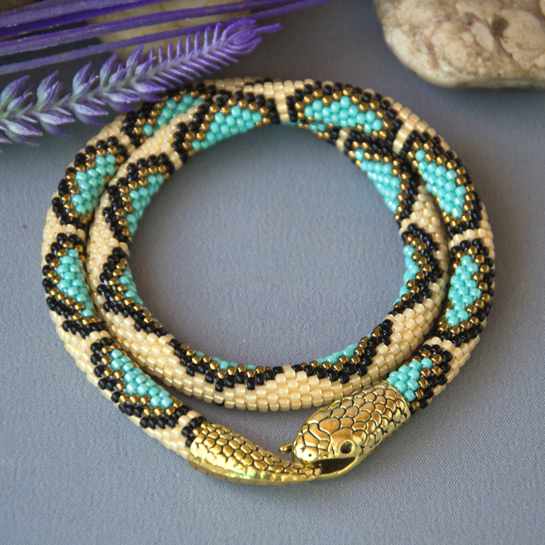 Turquoise snake necklace Christmas gift for women Ouroboros - Inspire ...