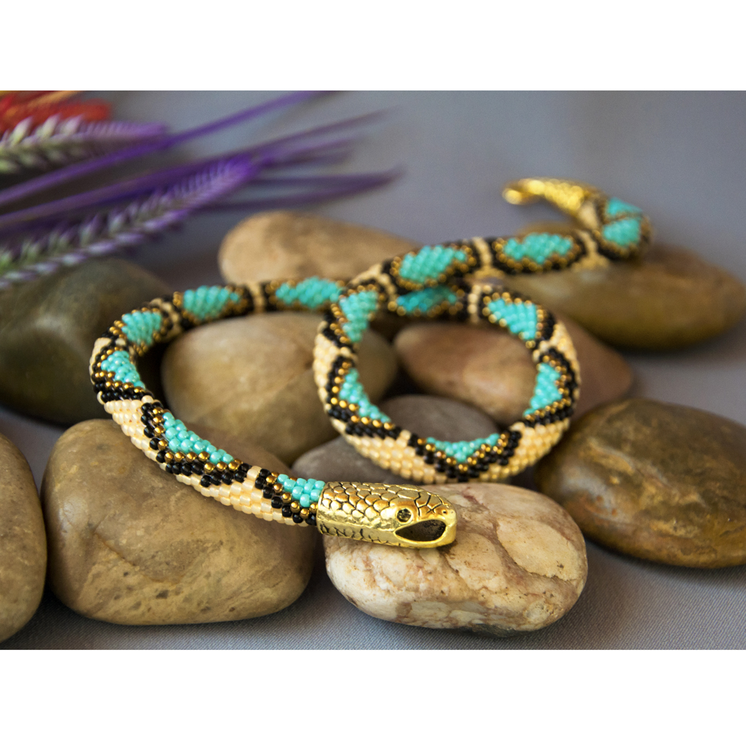 Turquoise snake necklace Christmas gift for women Ouroboros - Inspire ...