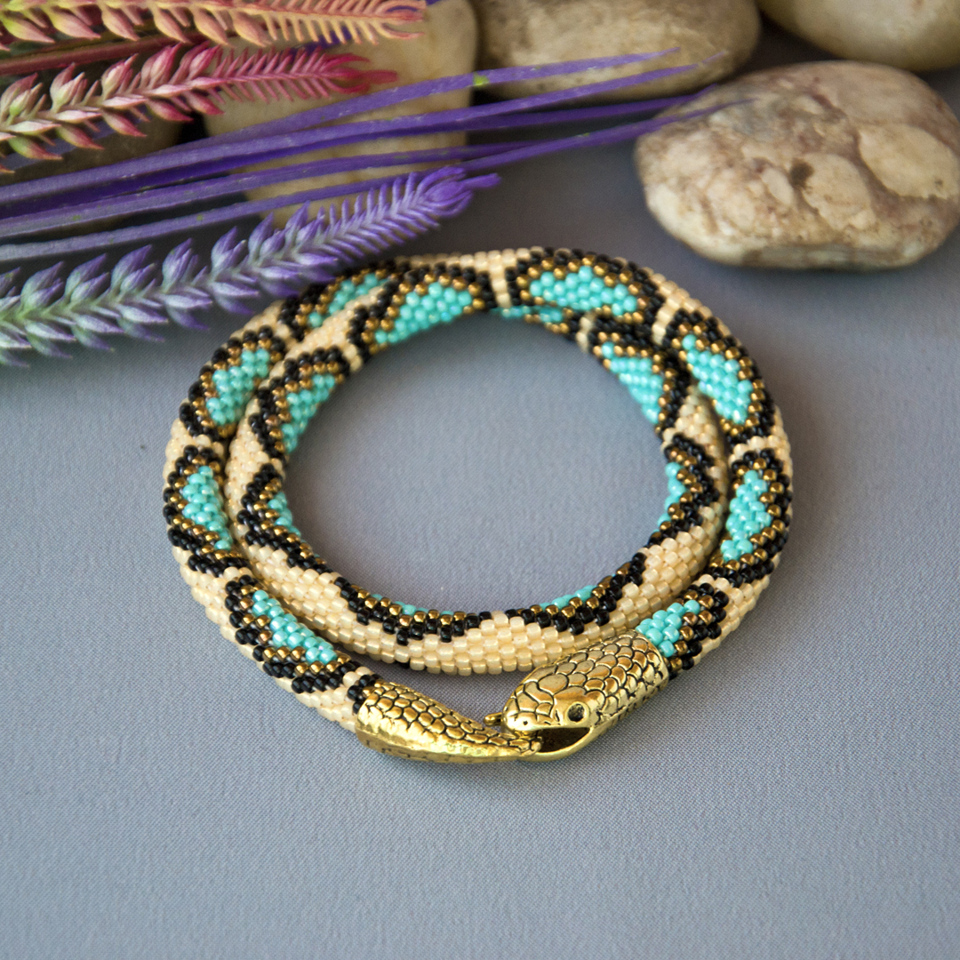 Turquoise snake necklace Christmas gift for women Ouroboros - Inspire ...