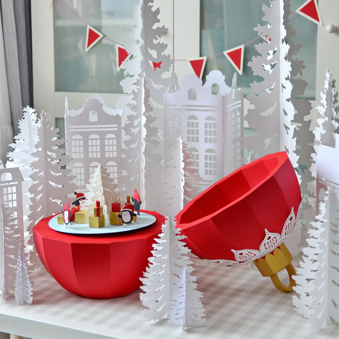 Christmas ball decoration with spinning skating rink and pen | Inspire ...