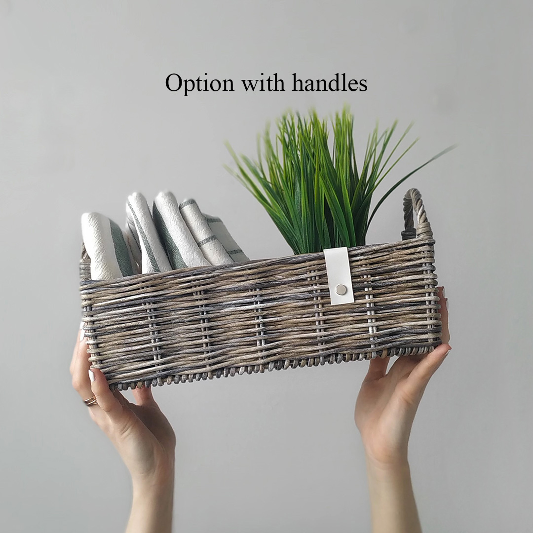 Wicker basket for towel. Bathroom basket. Rectangular narrow - Inspire ...