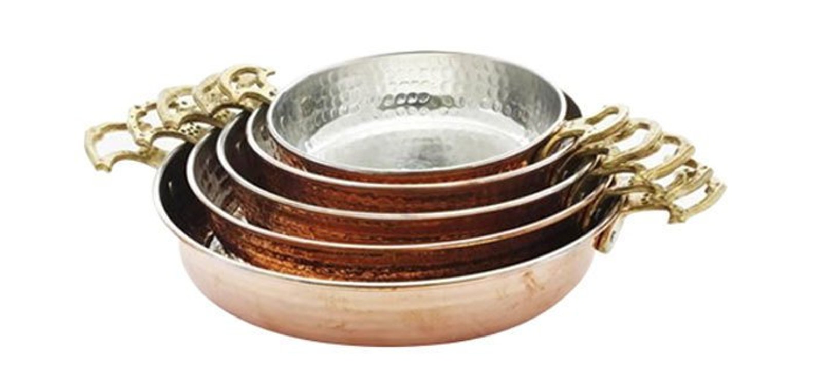 2pcs Copper pans, Traditional Copper Pans, Hammered Copper P | Inspire ...