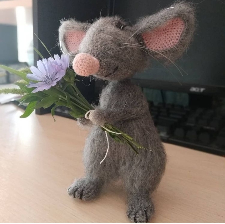 stuffed animal plush fluffy small rat to order, fluffy mouse - Inspire ...