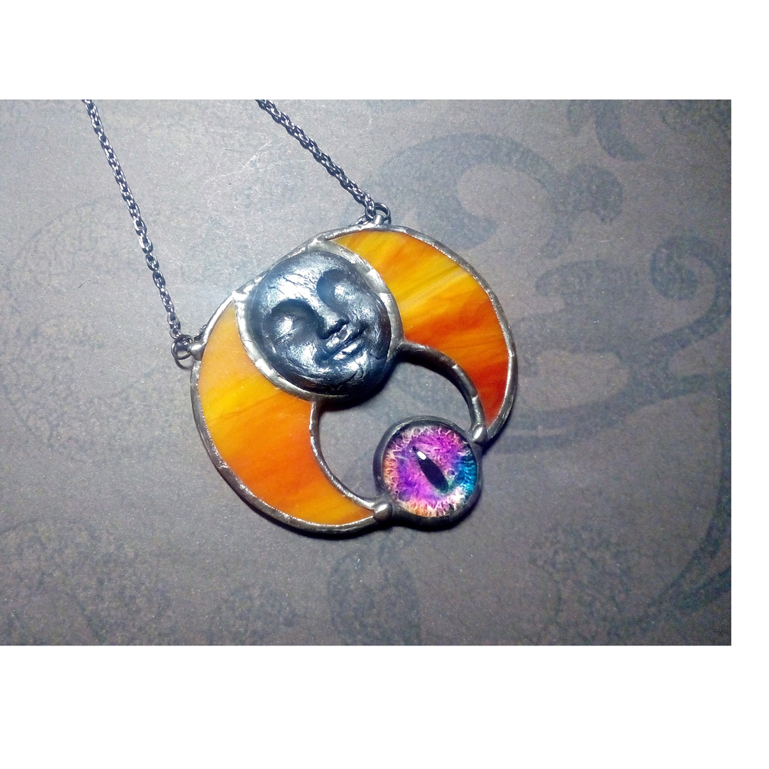 Moon crescent necklace, blood moon necklace, black lilith, | Inspire Uplift