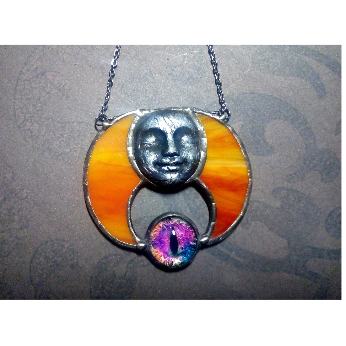 Moon crescent necklace, blood moon necklace, black lilith, - Inspire Uplift