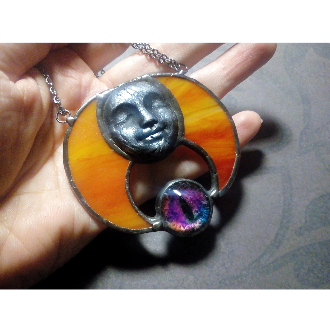 Moon crescent necklace, blood moon necklace, black lilith, - Inspire Uplift
