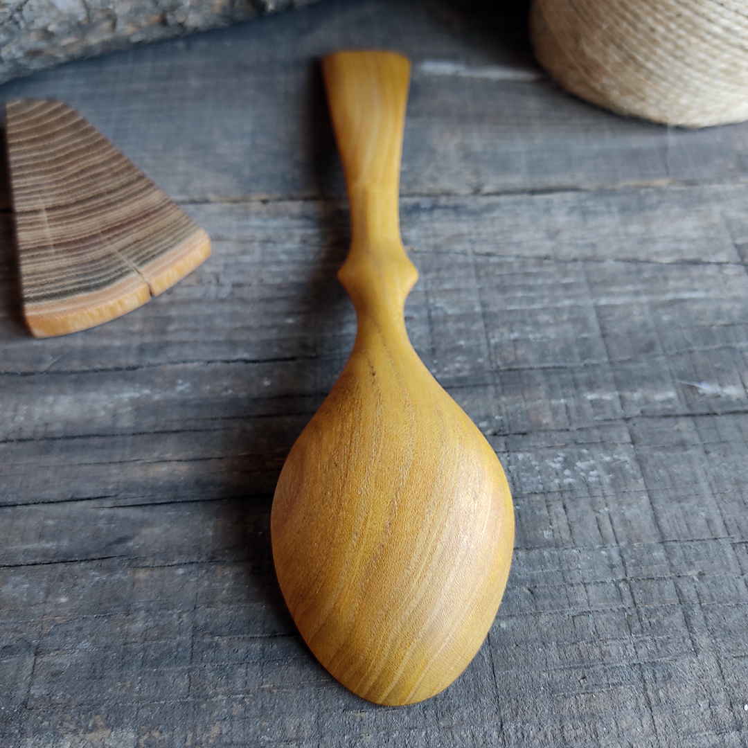 Handmade wooden eating spoon in mulberry wood - Inspire Uplift