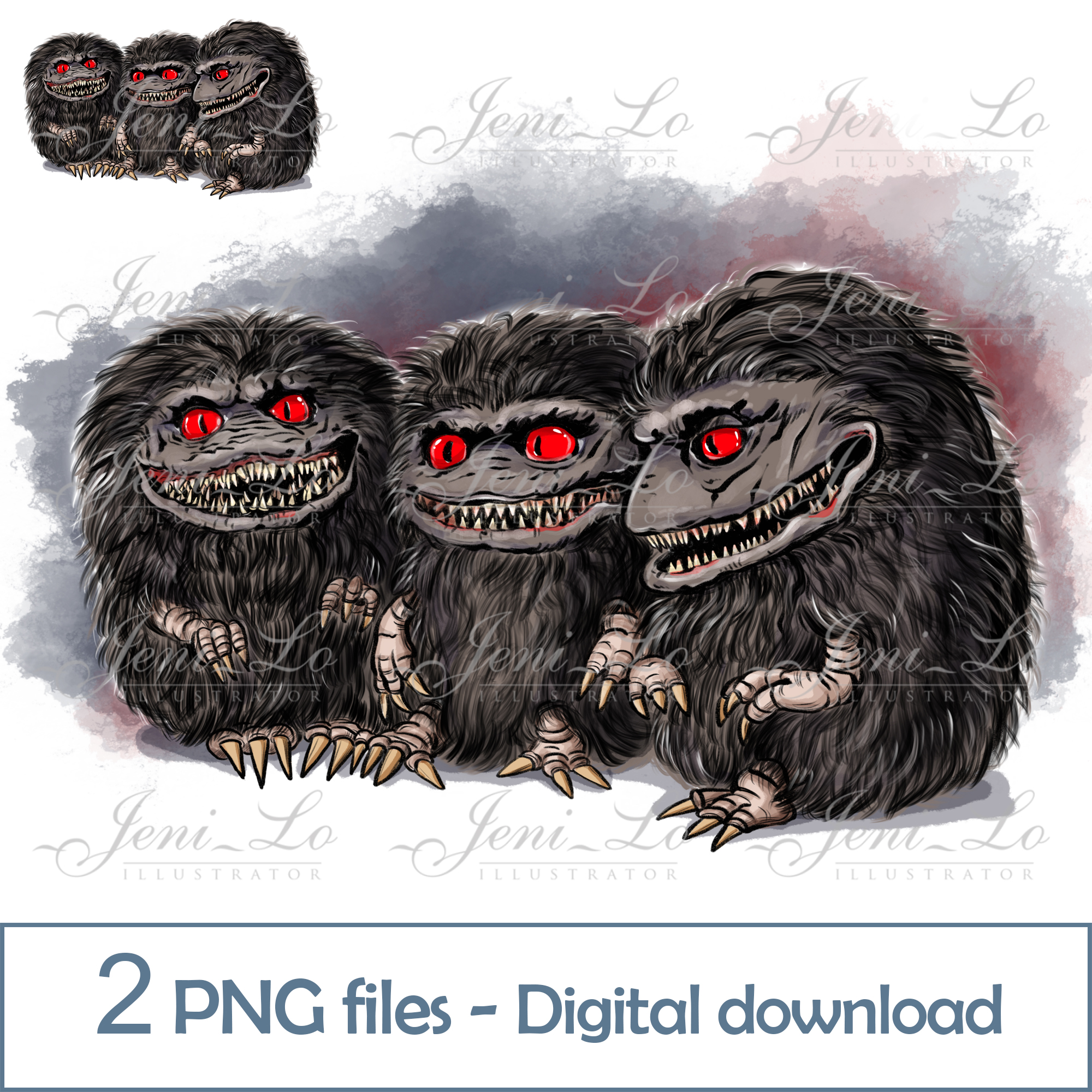 Three monsters 2 PNG files Fan Art Horror Movie clipart Hall | Inspire ...
