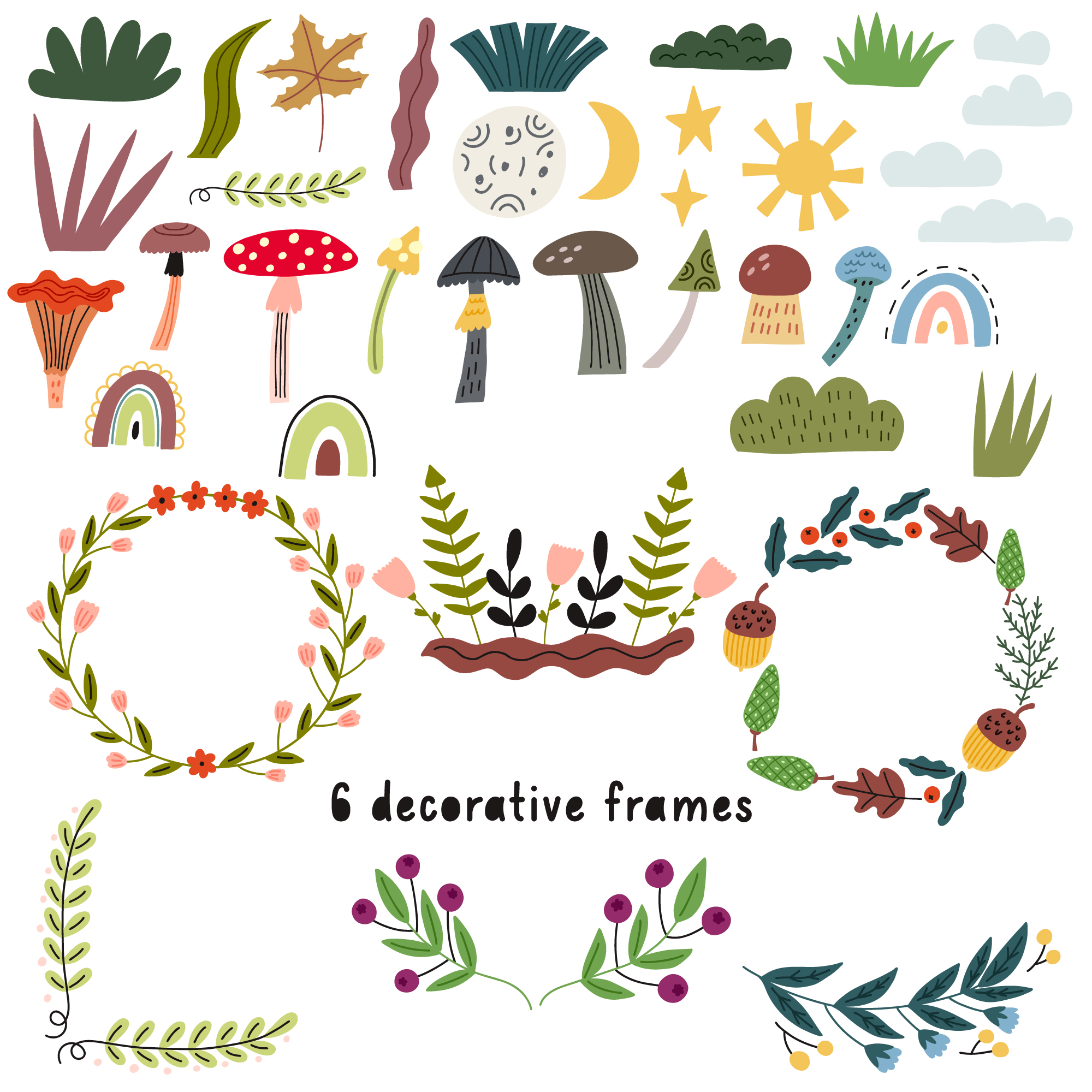 Forest Nature Decor Element Clipart | Vector art |Anka Drozd - Inspire ...