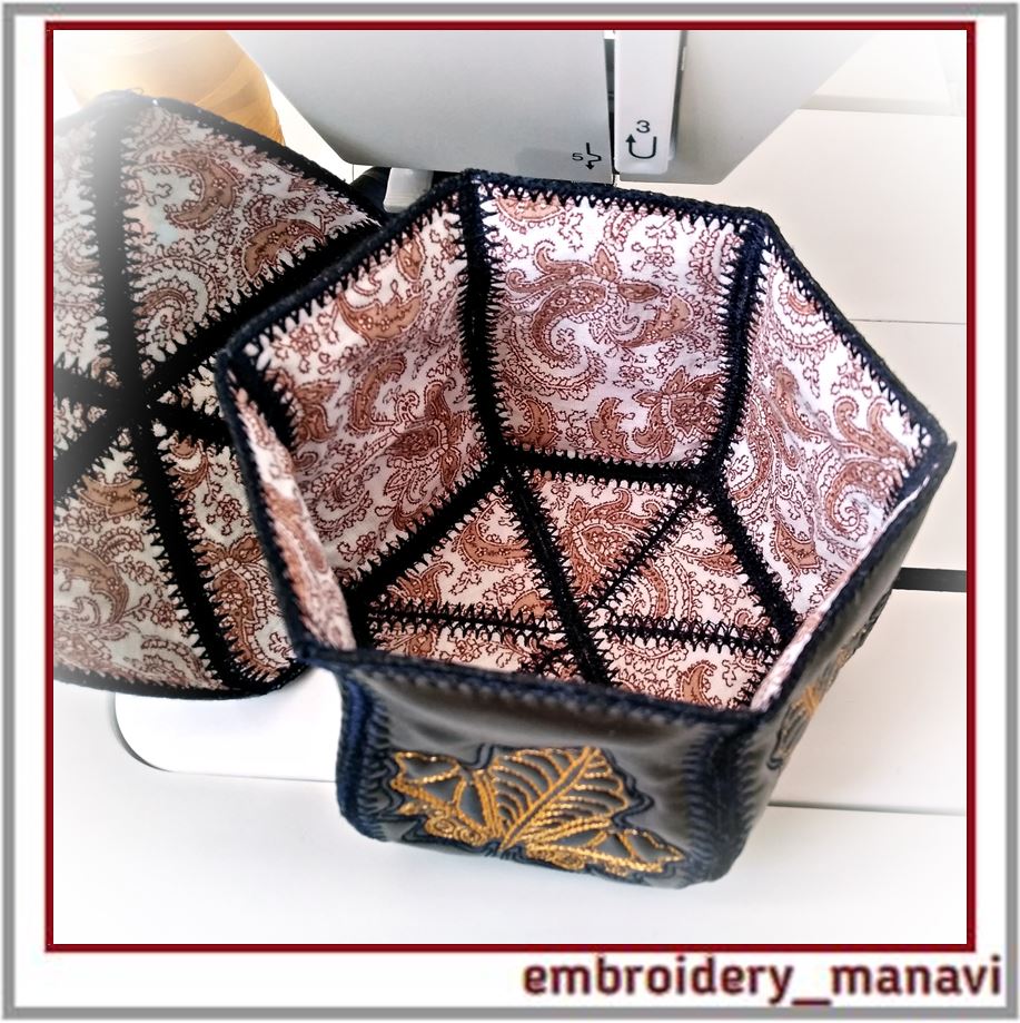 ITH embroidery design of a box with a pattern and a lid. - Inspire Uplift
