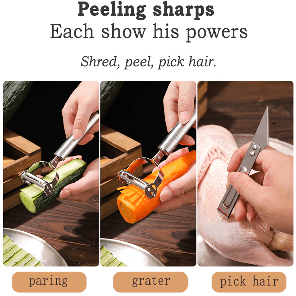 3Pcs Veggies Julienne Peeler & Hair Picker - Inspire Uplift