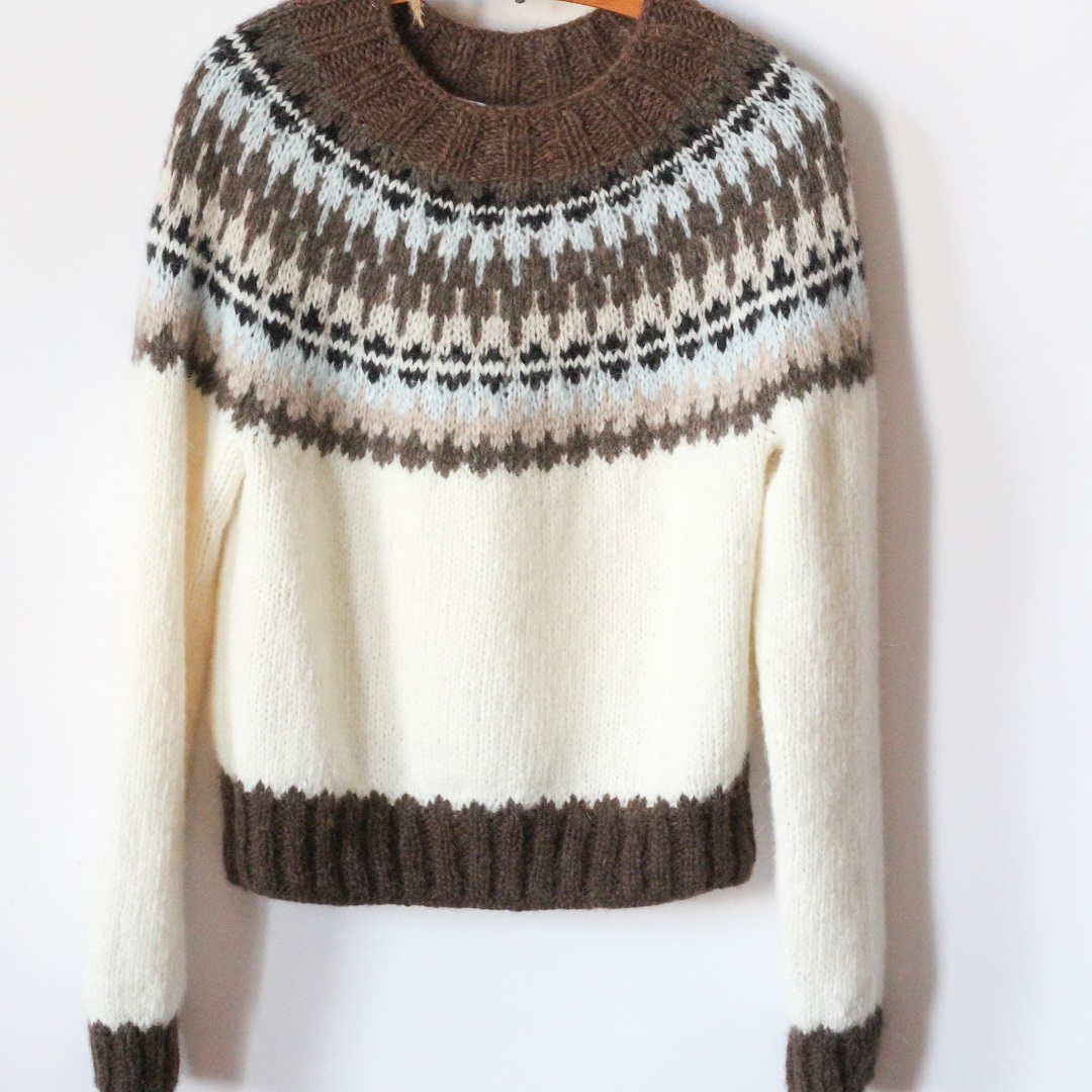 White scandinavian outdoor soft handmade sweater | Inspire Uplift