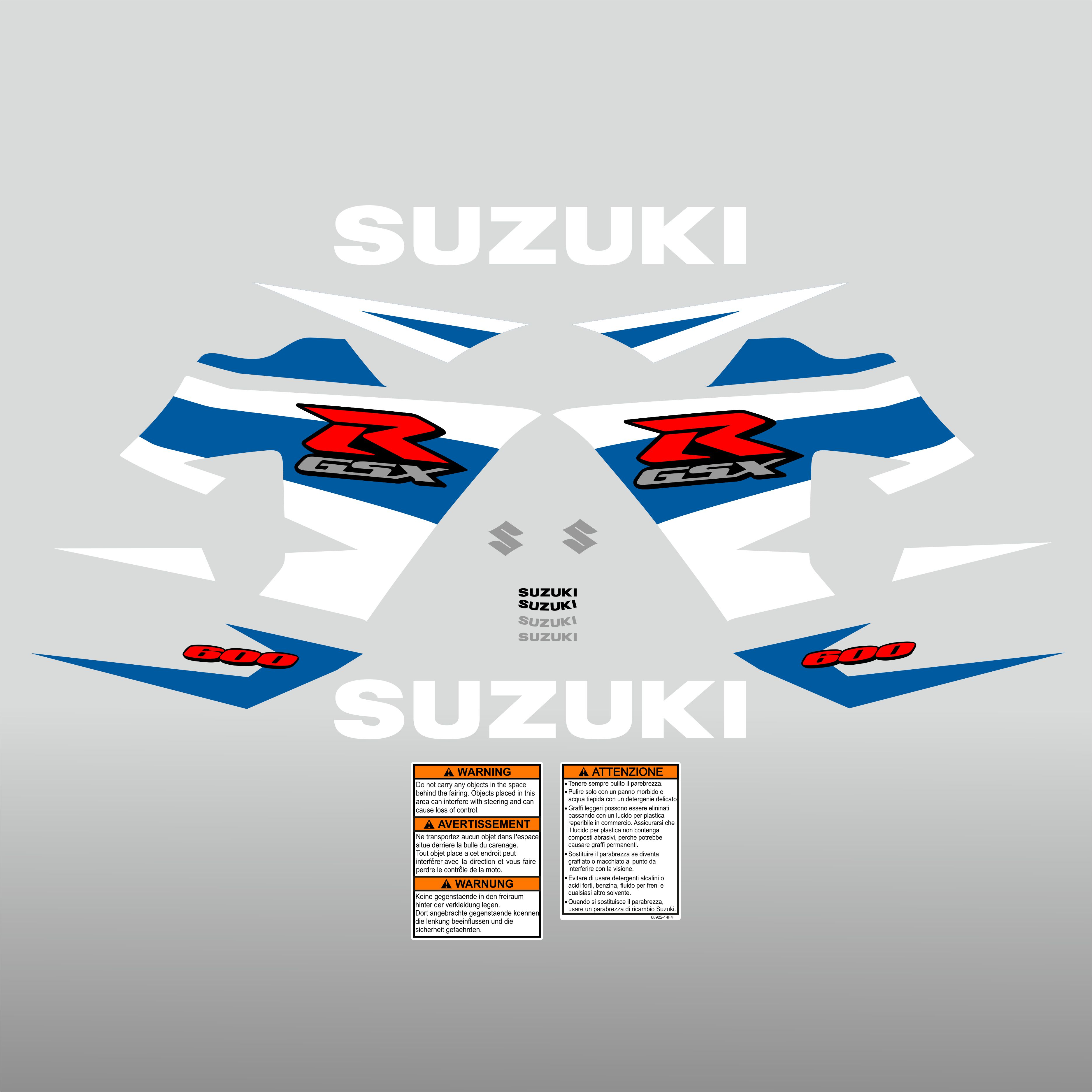 Graphic vinyl decals for Suzuki GSX-R 600 motorcycle 2004-20 - Inspire ...