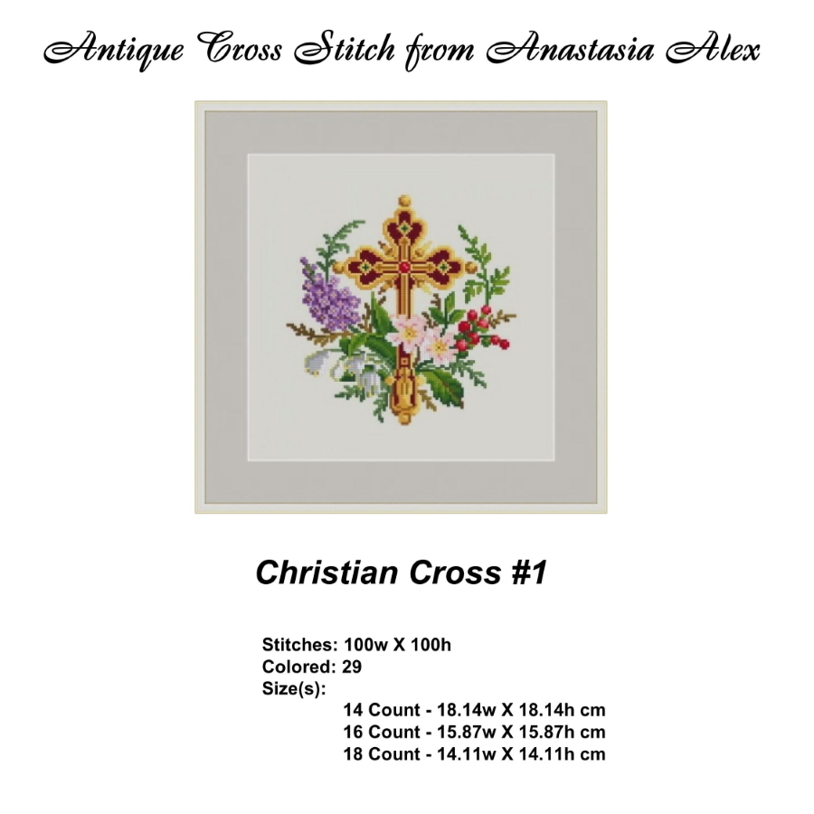 Berlin Woolwork Christian Cross 1 Enjoy Cross Stitch Pattern - Inspire ...