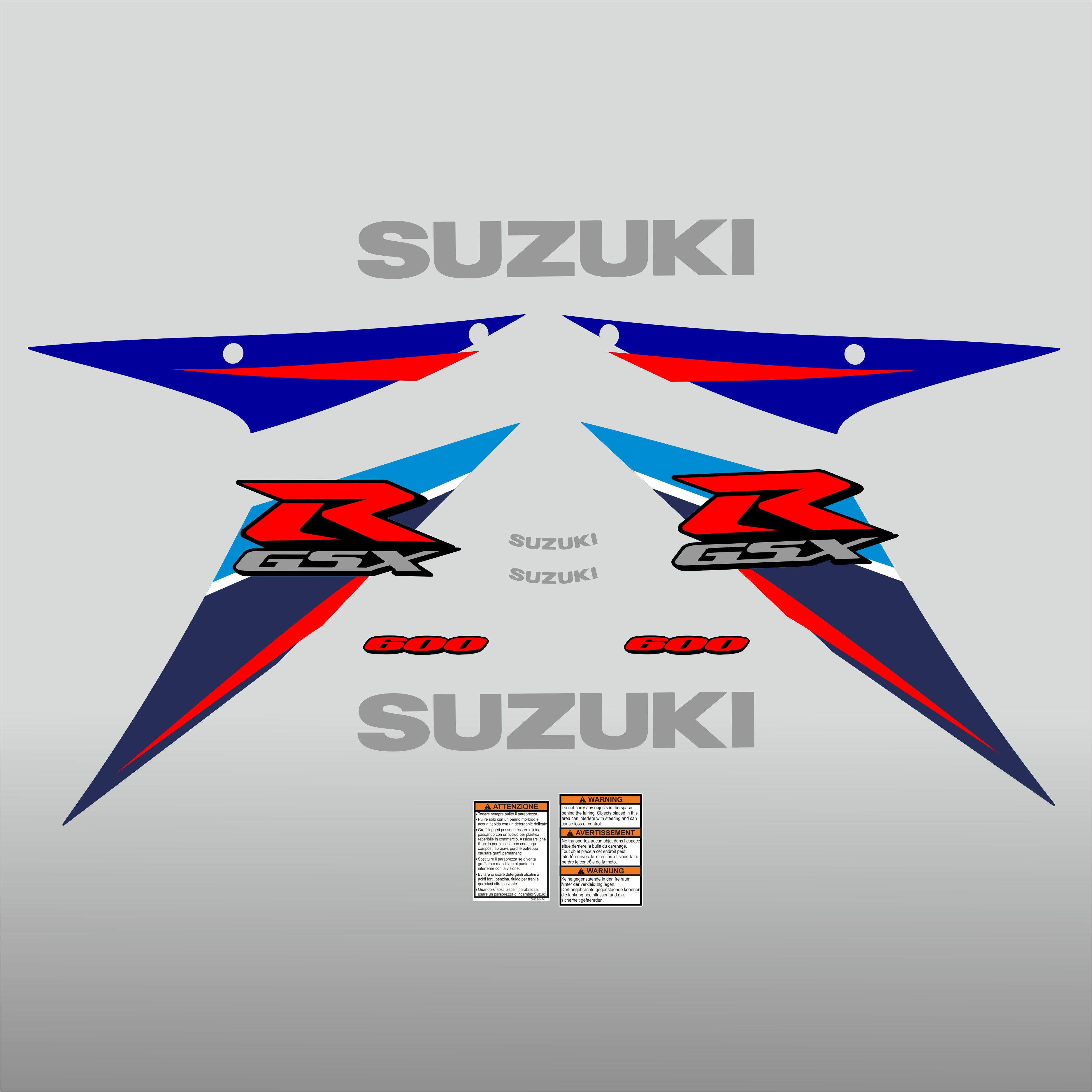 Graphic vinyl decals for Suzuki GSX-R 600 motorcycle 2001-20 - Inspire ...