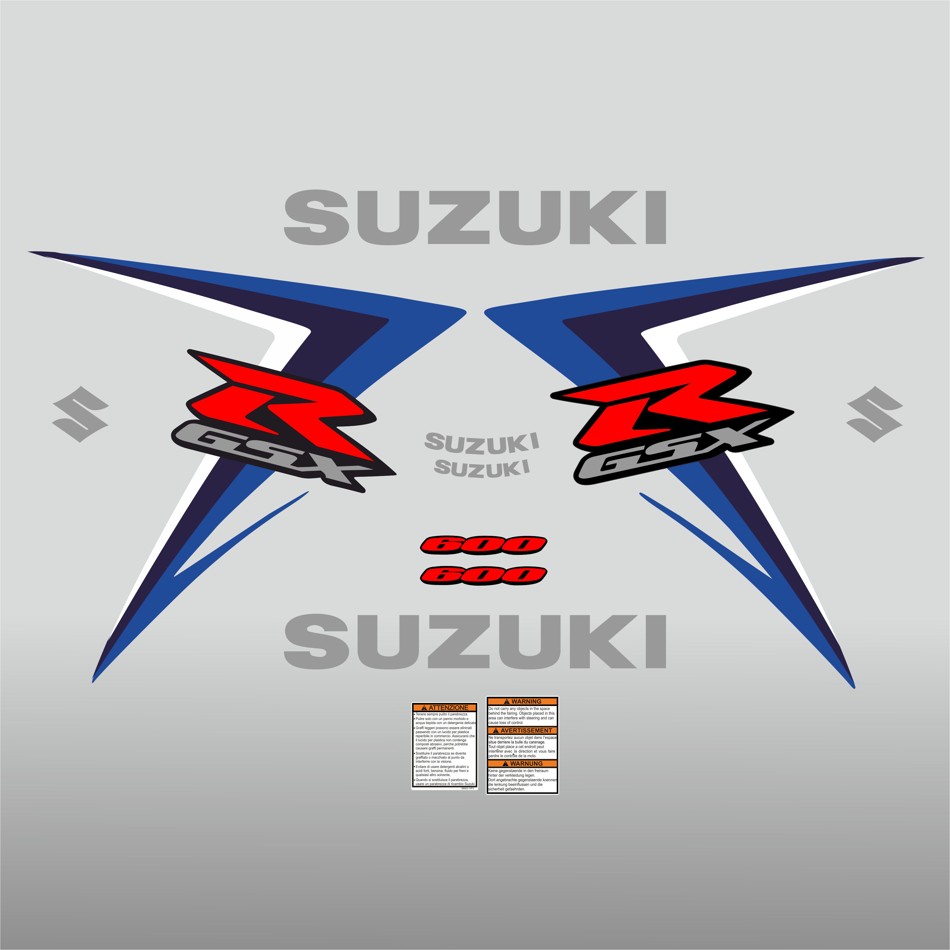 Graphic vinyl decals for Suzuki GSX-R 600 motorcycle 2006-20 - Inspire ...