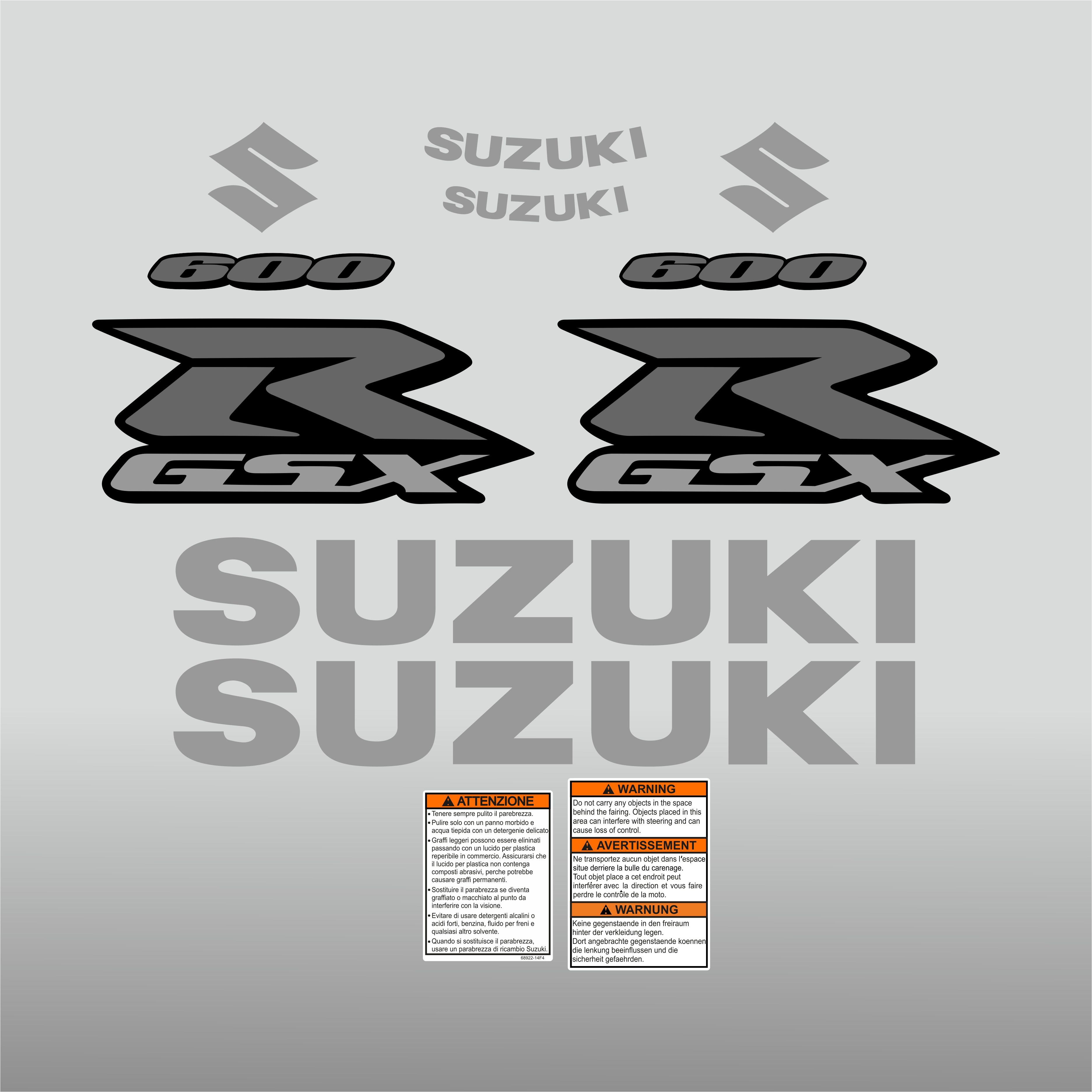 Graphic vinyl decals for Suzuki GSX-R 600 motorcycle 2008-20 - Inspire ...