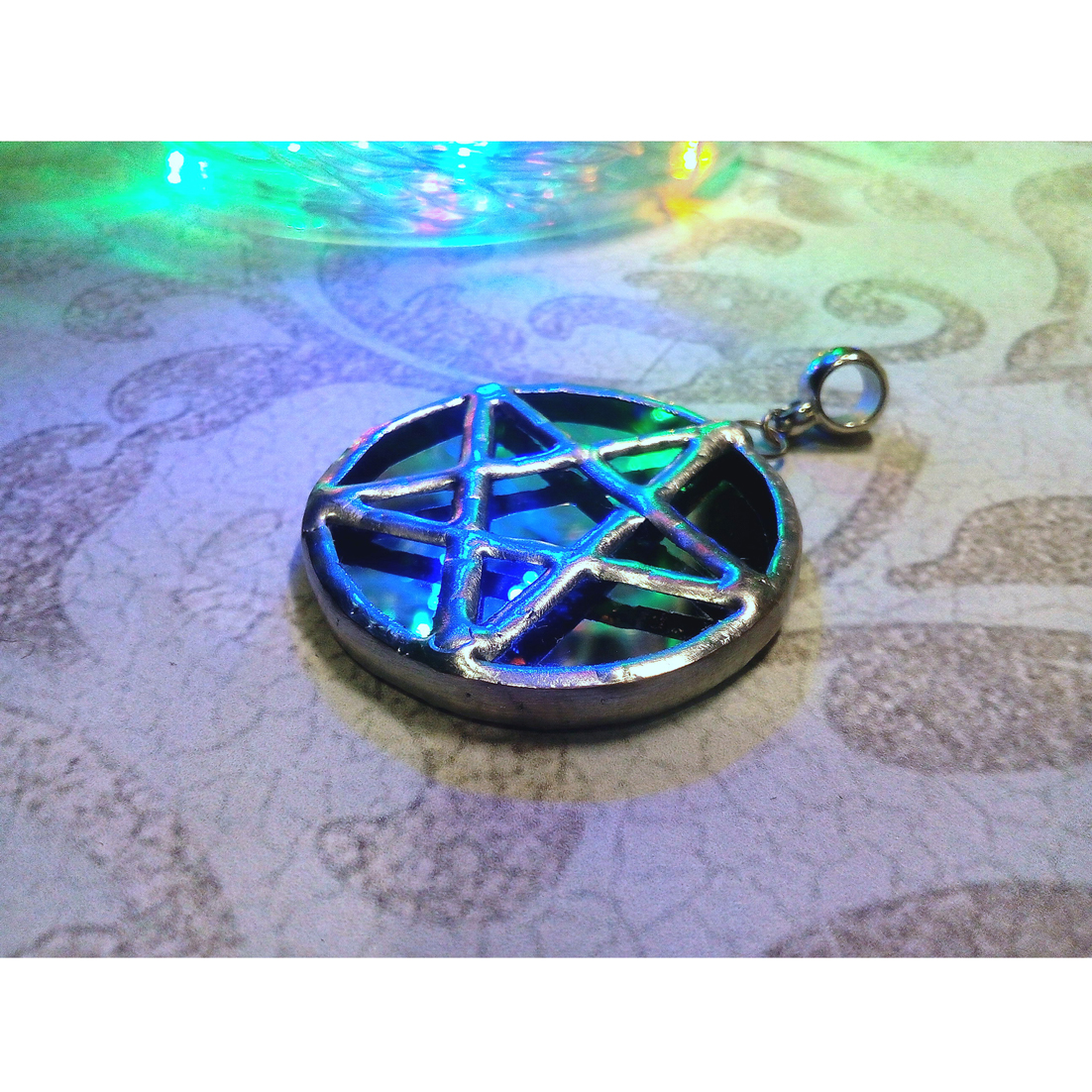 Glass Pentagram pendant, pentacle star necklace, mirror star - Inspire ...